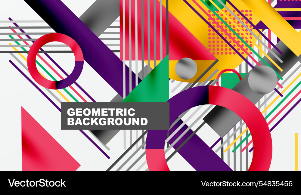 Geometric abstract background with bold shapes Vector Image