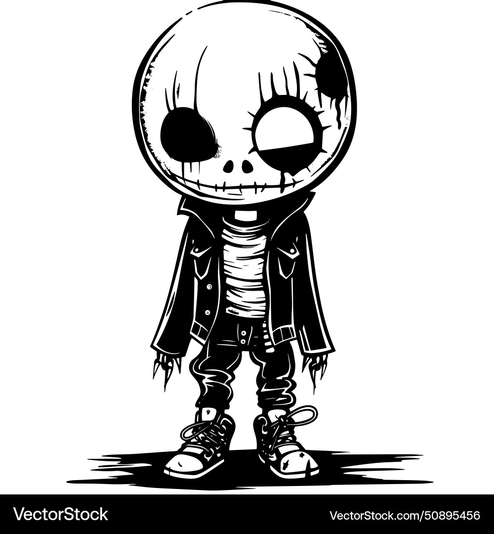 Hauntingly metal cartoon for tee Royalty Free Vector Image