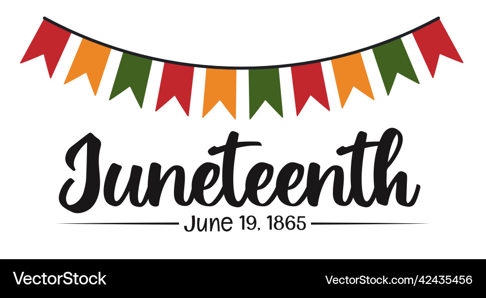 Juneteenth banner design with festive bunting Vector Image