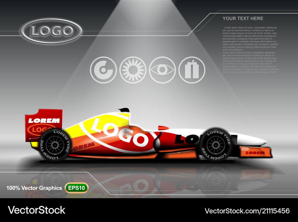Racing Car Template - Red Speed Royalty Free Vector Image