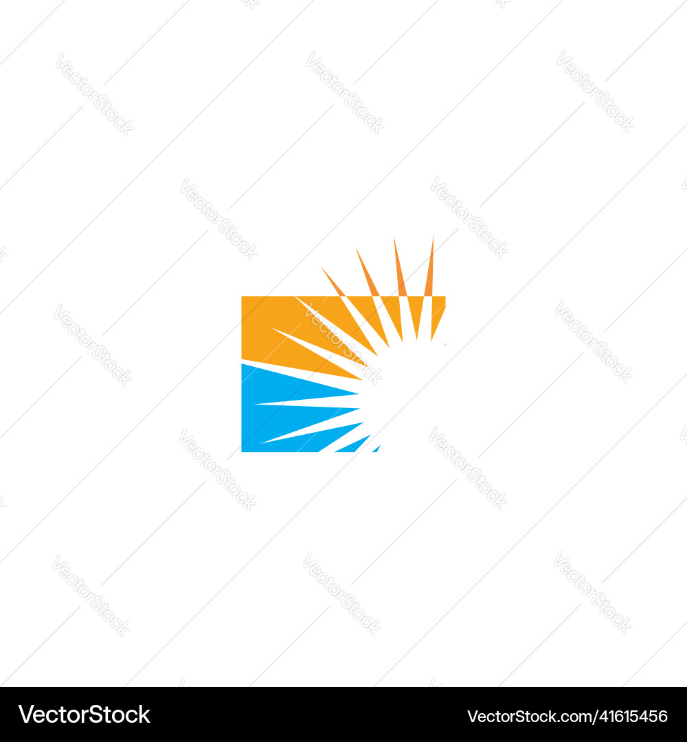 Sun shine square logo Royalty Free Vector Image