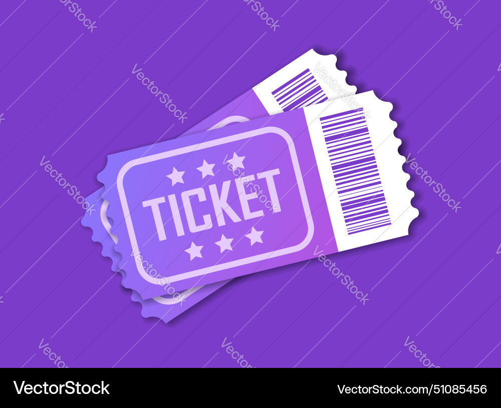 Ticket icon in flat style coupon on isolated Vector Image