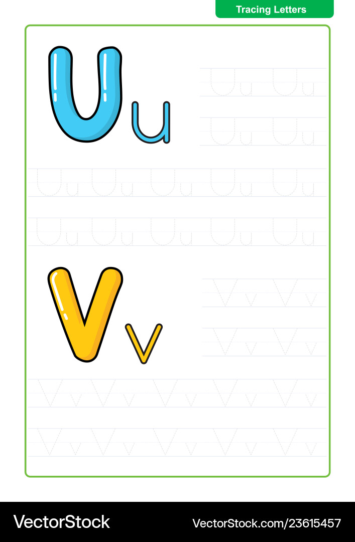 Abc alphabet letters tracing worksheet Royalty Free Vector