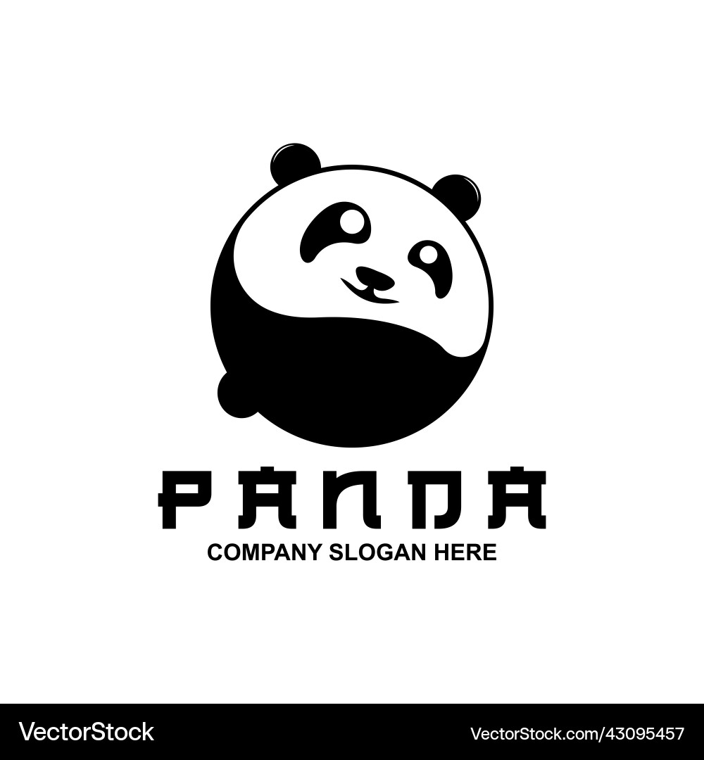 Cute panda logo design animal background Vector Image