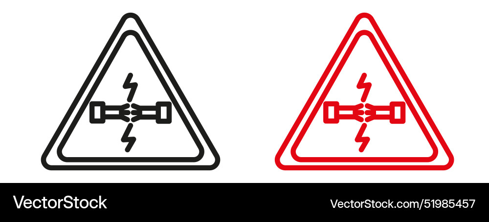 Electrical short circuit icon for safety warnings Vector Image