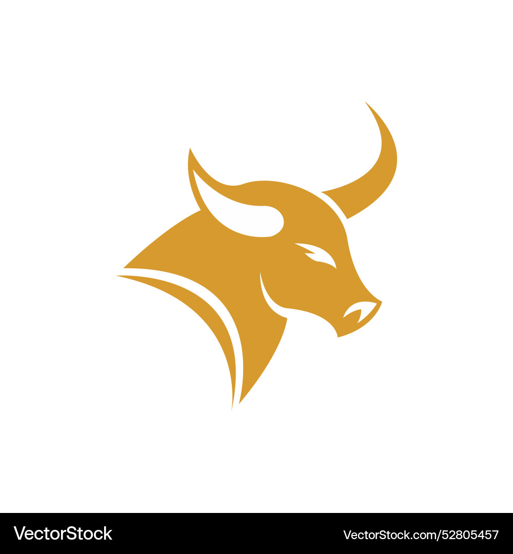 Golden bull logo icon art Royalty Free Vector Image