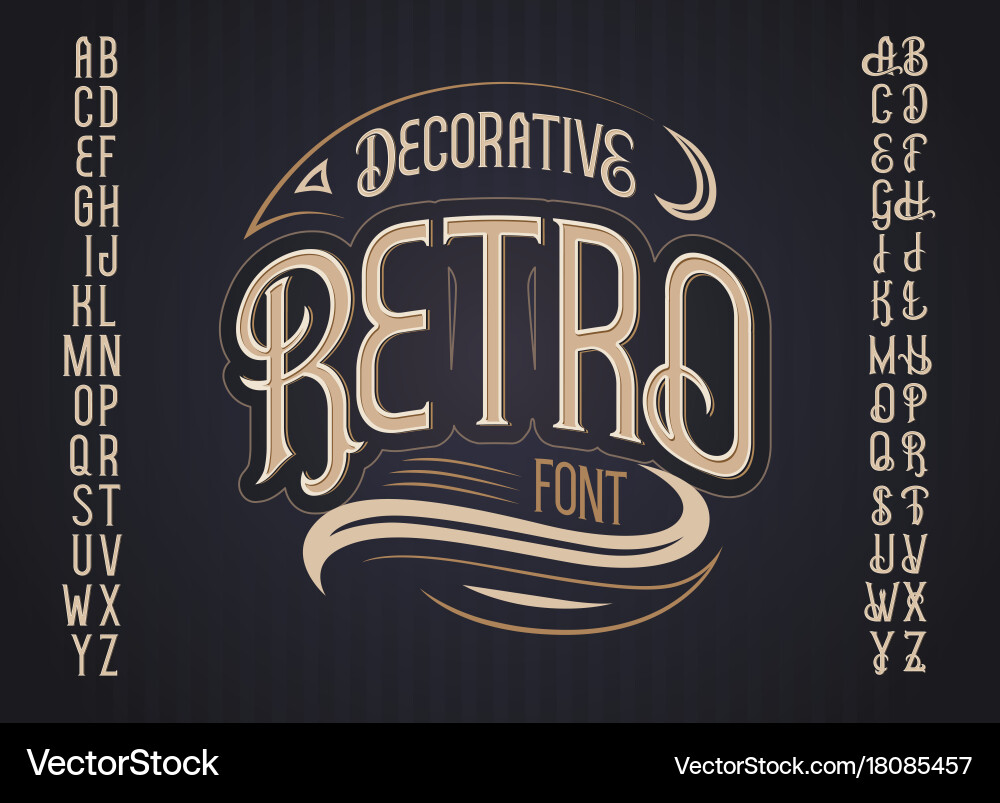 Retro typeface font Royalty Free Vector Image - VectorStock