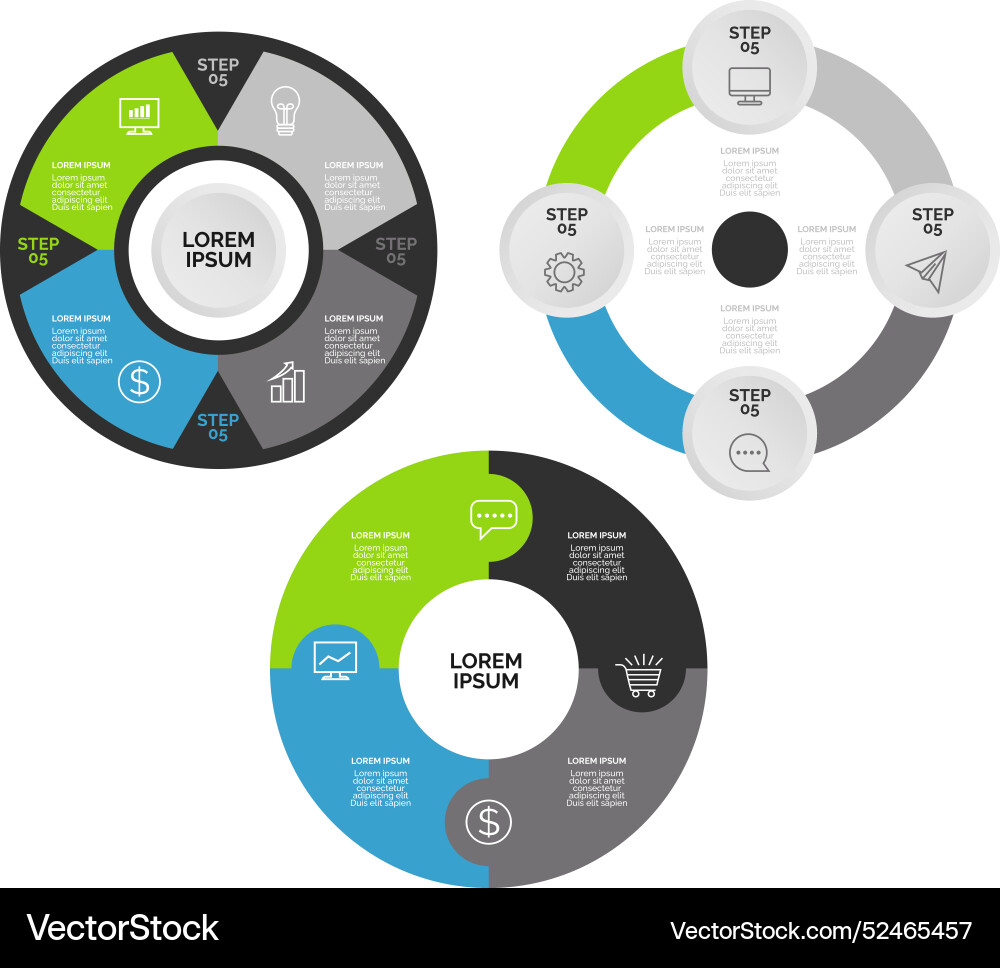 Ring infographic collection Royalty Free Vector Image