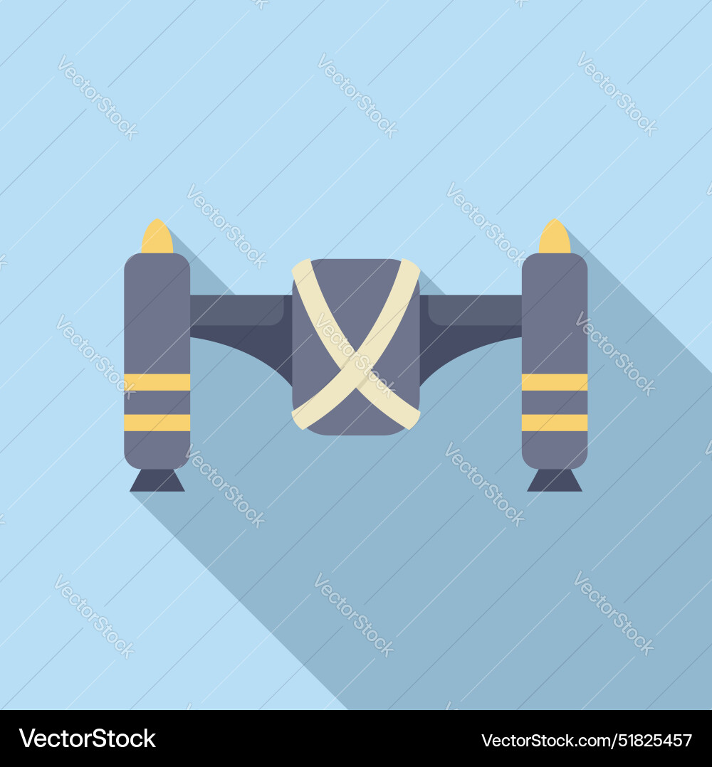 Spacecraft flying with two rocket engines Vector Image