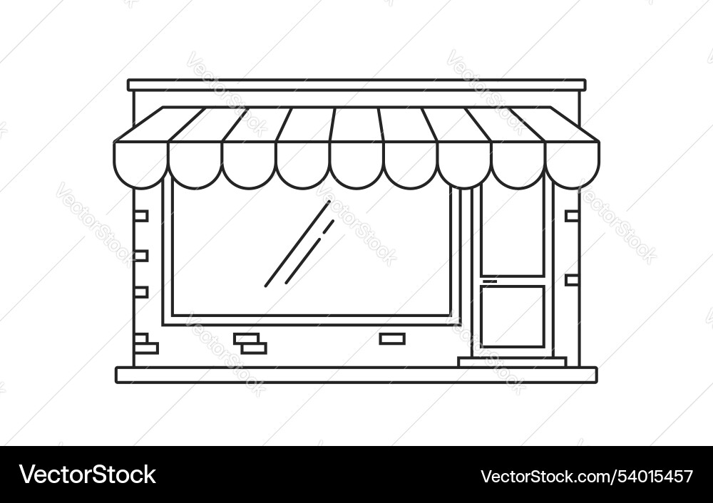 Storefront shop line stroke simple graphic mini Vector Image