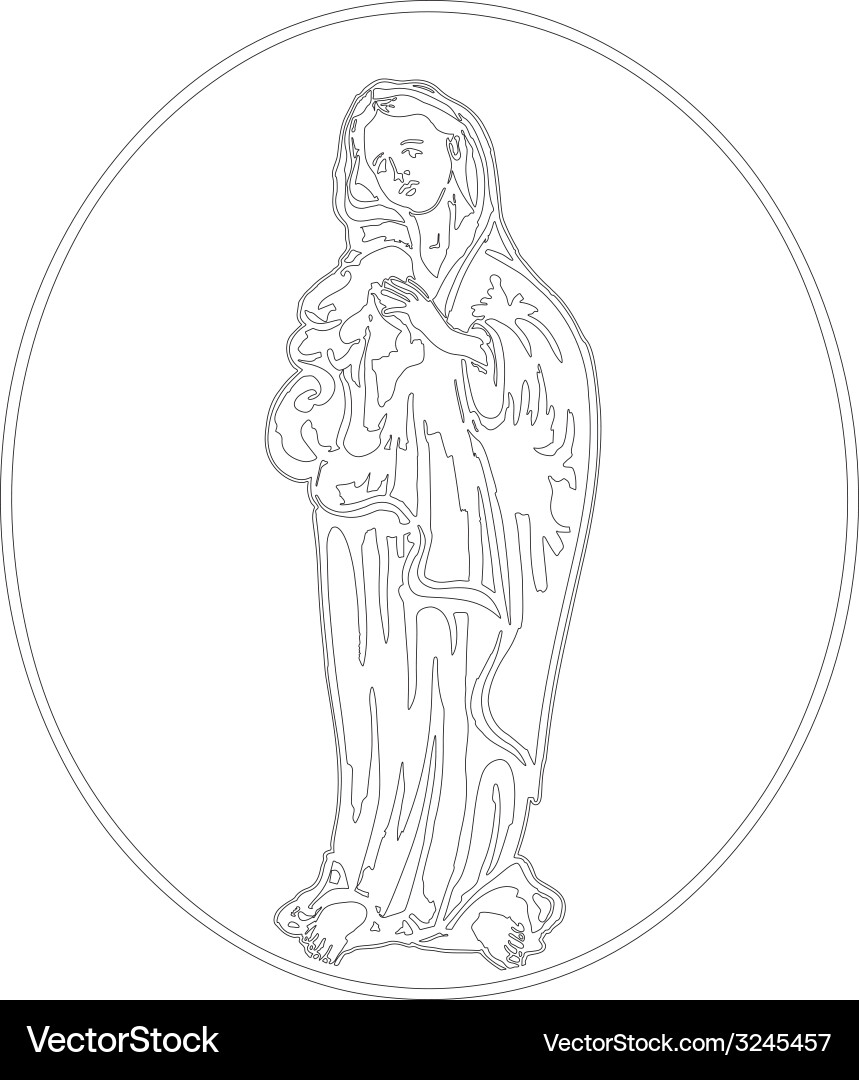 Virgin Mary Statue Royalty Free Vector Image - VectorStock