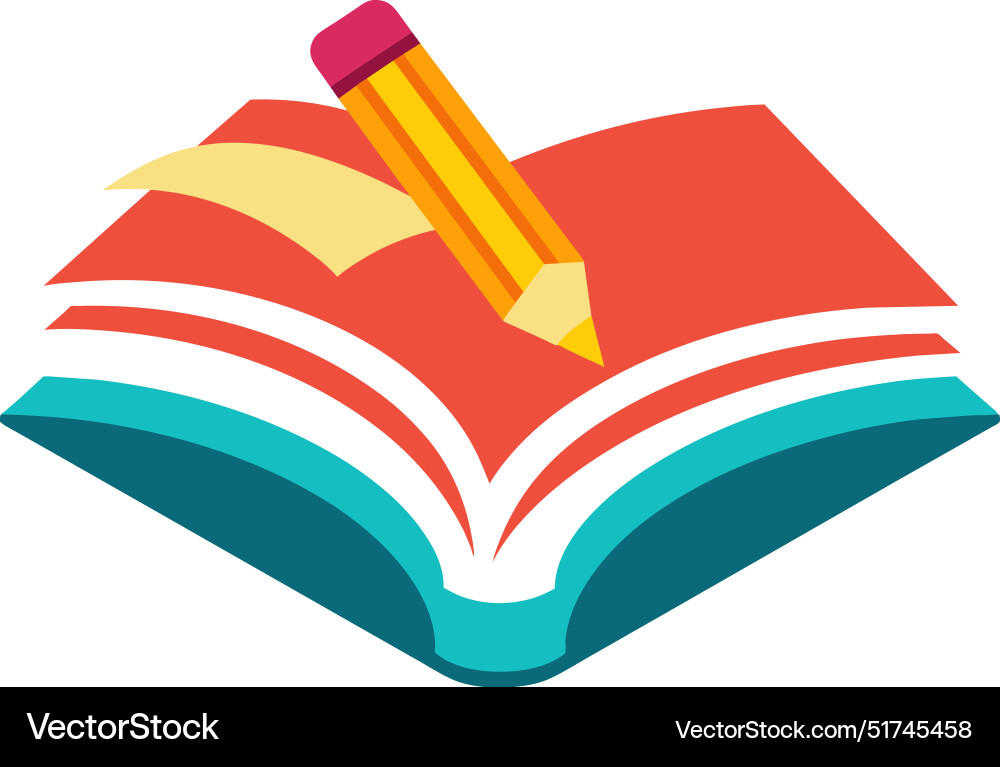 A book and an pencil art Royalty Free Vector Image