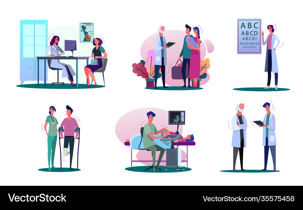 Consulting doctor set Royalty Free Vector Image
