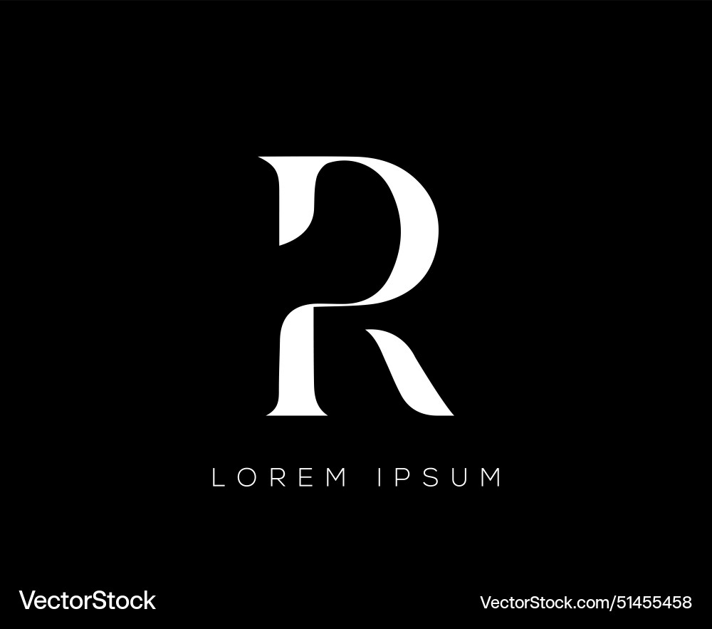 Creative r letter logo design with white color Vector Image