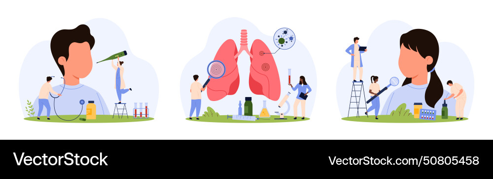 Respiratory system infection in children Vector Image
