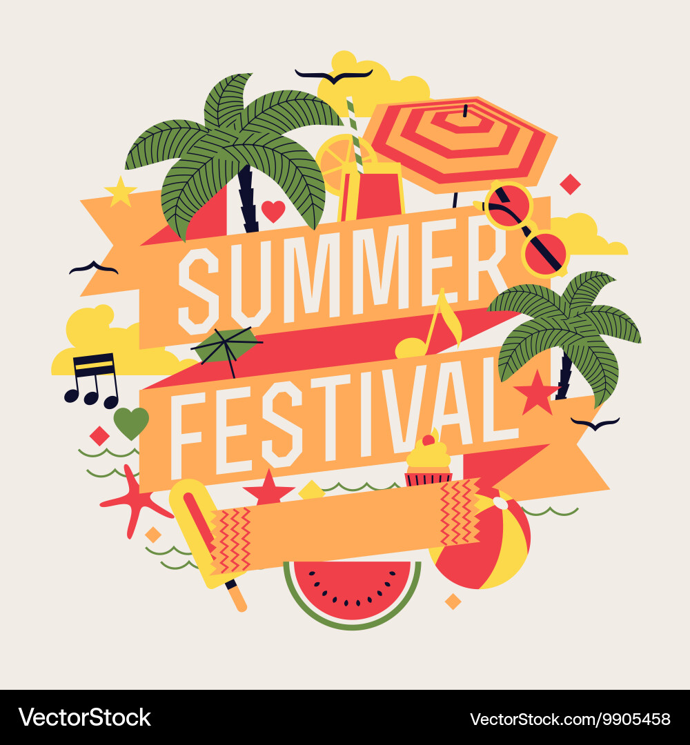Summer festival poster Royalty Free Vector Image