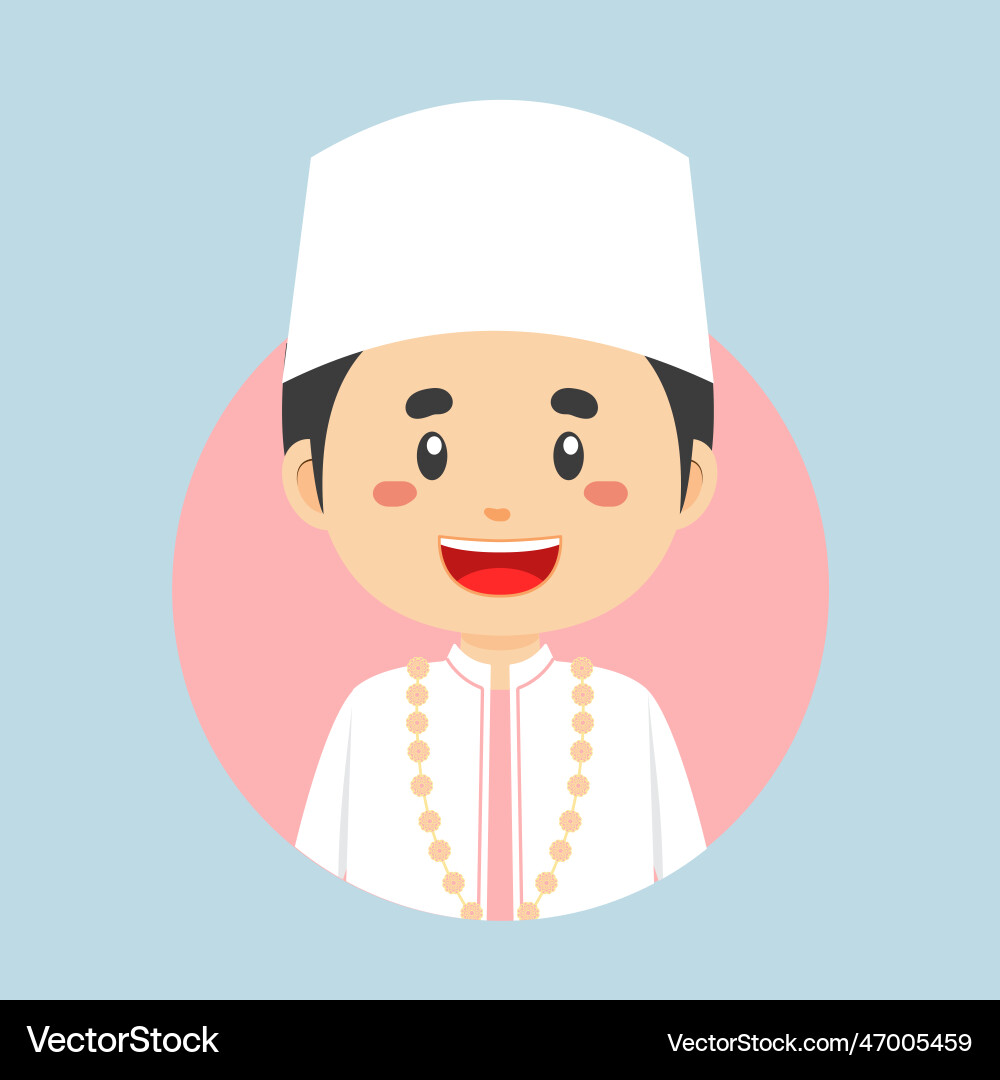 Avatar of a indonesian character Royalty Free Vector Image