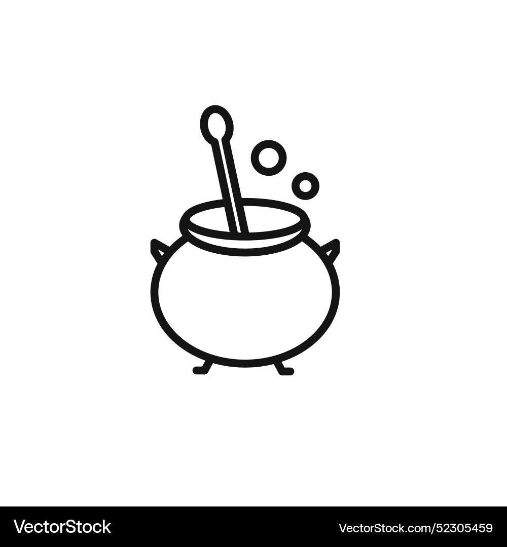 Cauldron icon outline collection in black Vector Image
