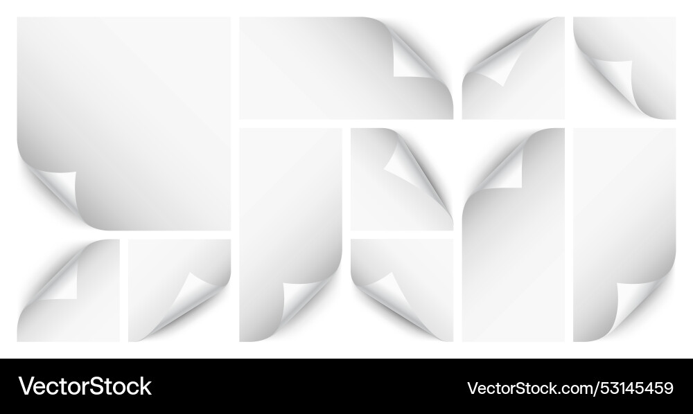 Curled page corner with shadow on transparent Vector Image