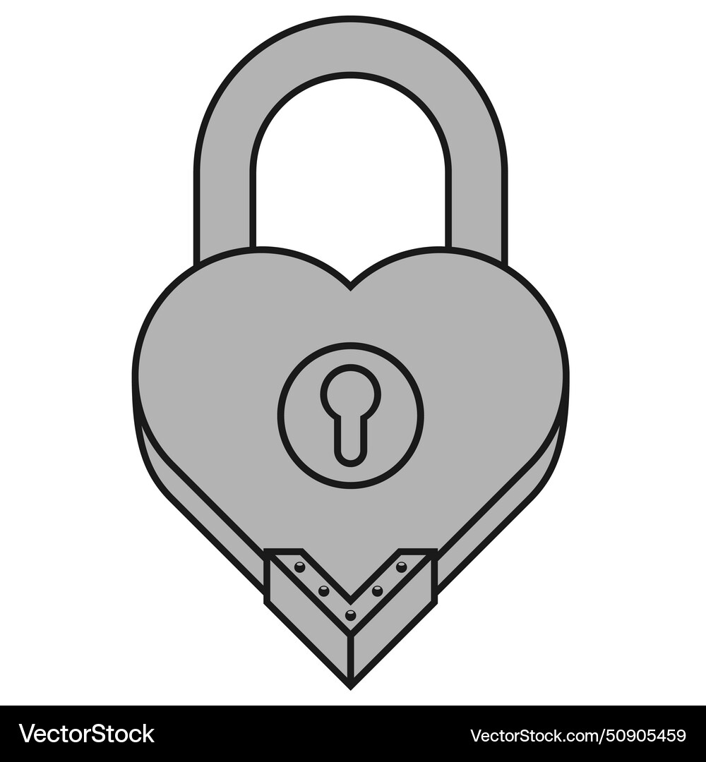 Heart shaped padlock Royalty Free Vector Image