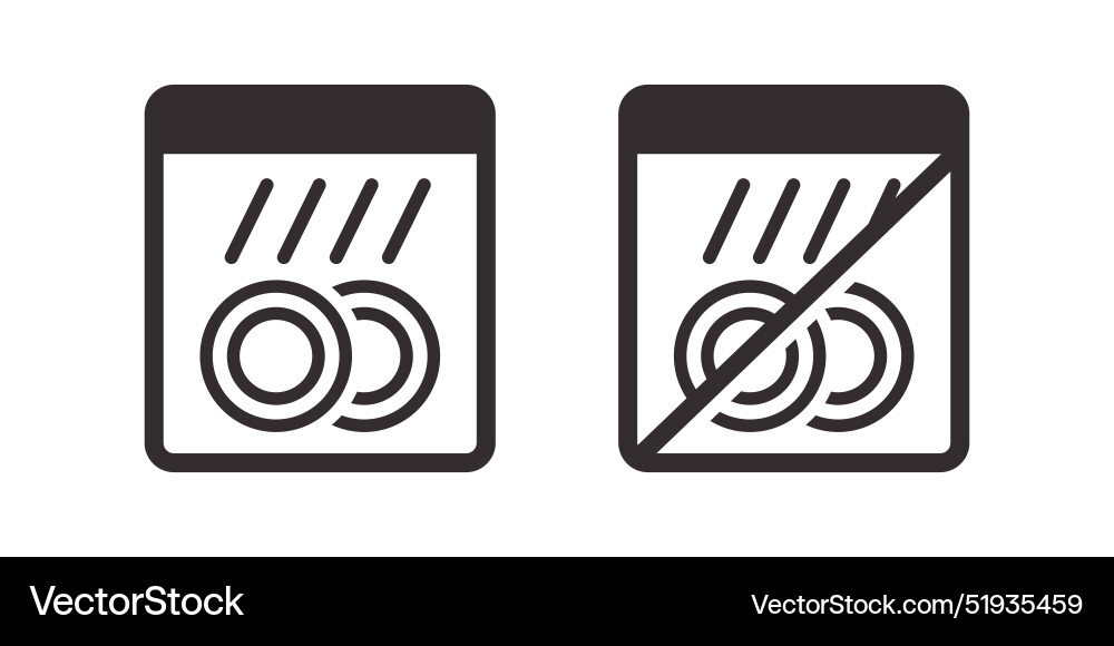 Icons indicating items that can and cannot Vector Image