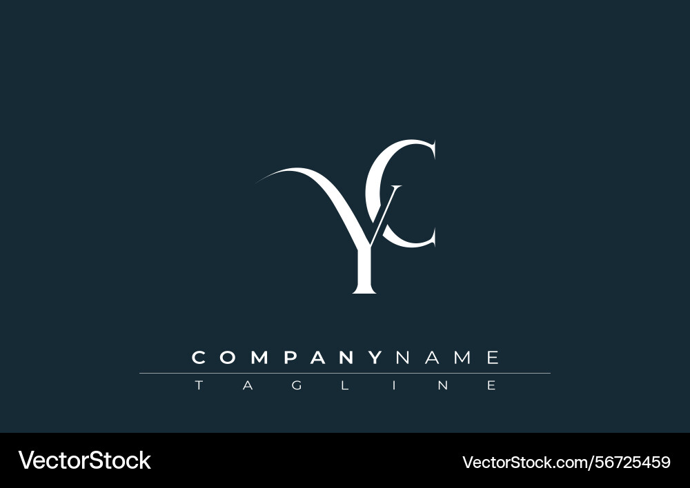 Initial yc logo design Royalty Free Vector Image