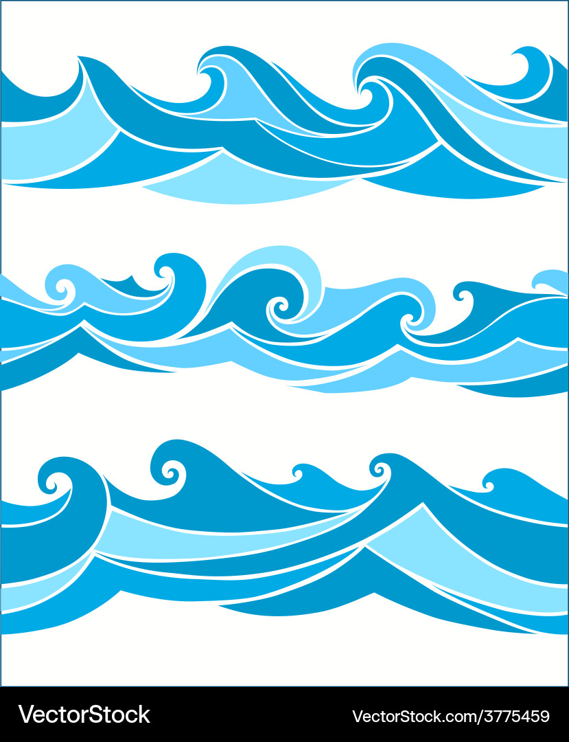 Ocean Wave Pattern Royalty Free Vector Image - VectorStock