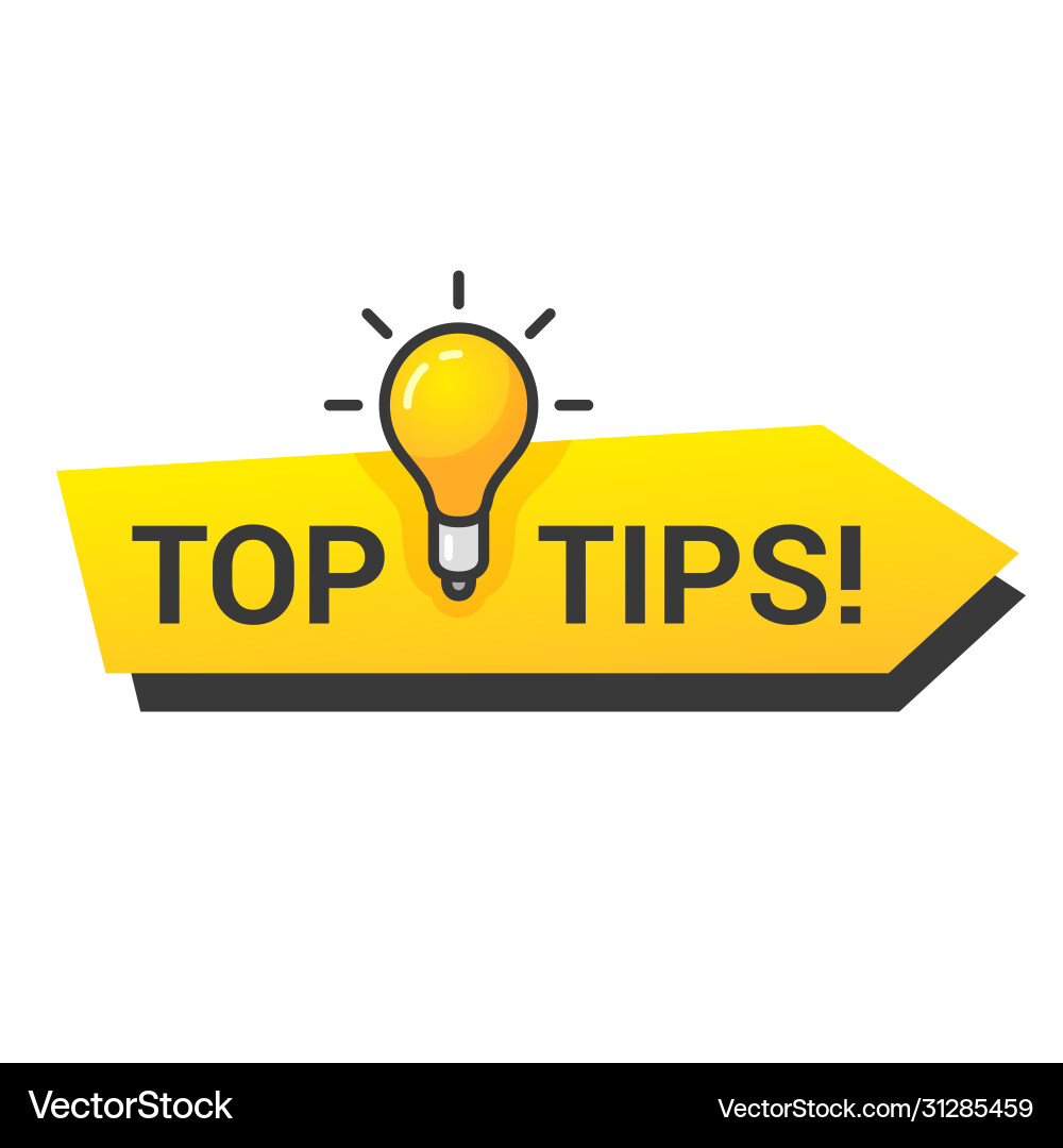 Top tops icon useful practical advice button Vector Image