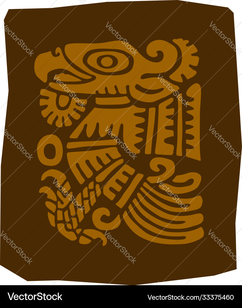 Ancient maya drawing a fragment an ornament Vector Image