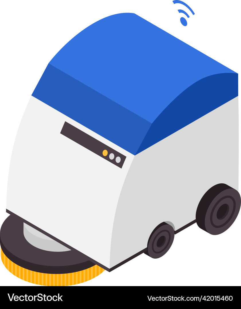Automatic cleaning machine composition Royalty Free Vector