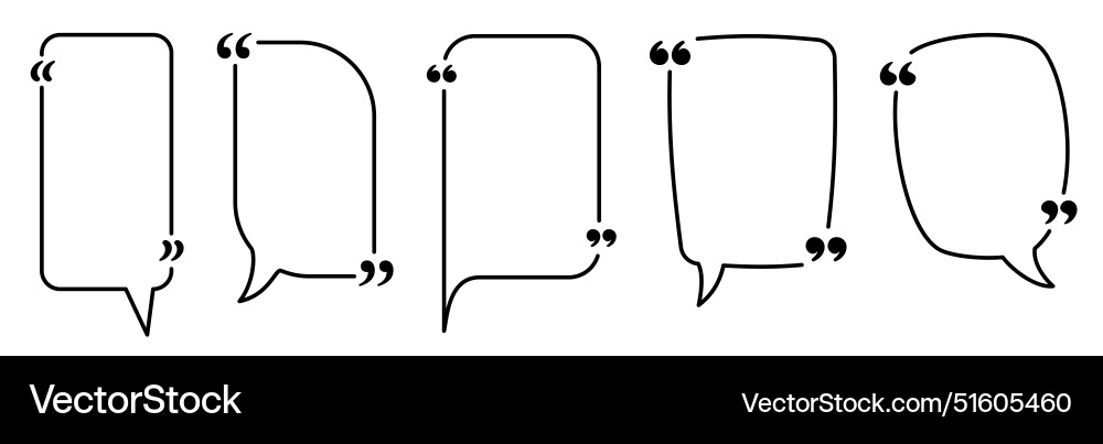 Elegant speech bubble collection with quotation Vector Image