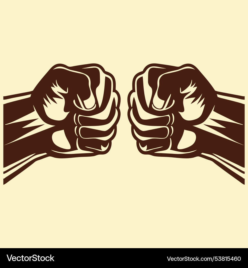 Fist bump human hands punching friendship Vector Image