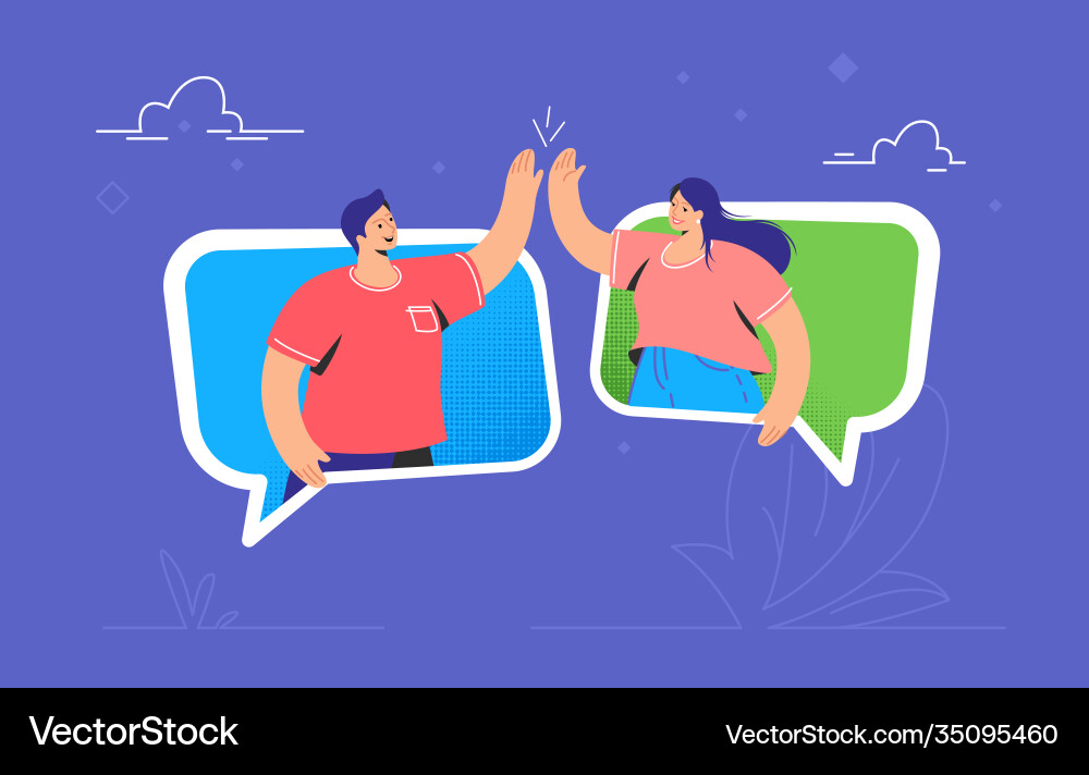 Friendly chat and online conversation between two Vector Image