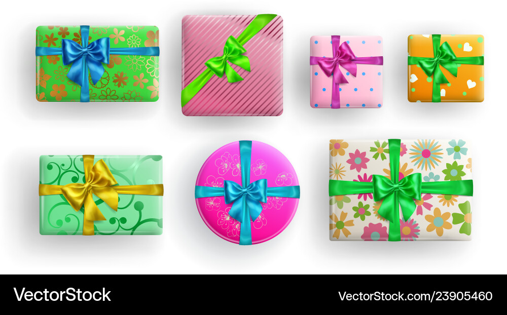 Gift boxes on white background Royalty Free Vector Image