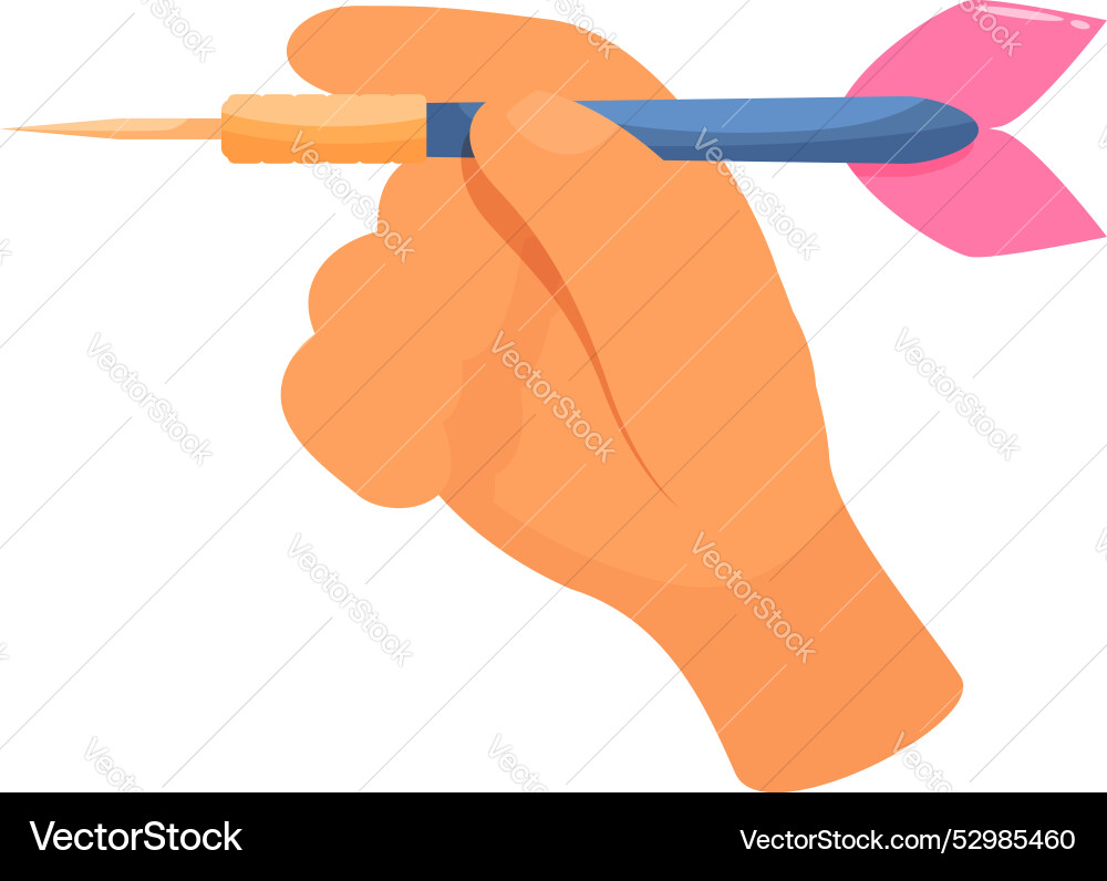 Hand holding dart aiming at target business Vector Image