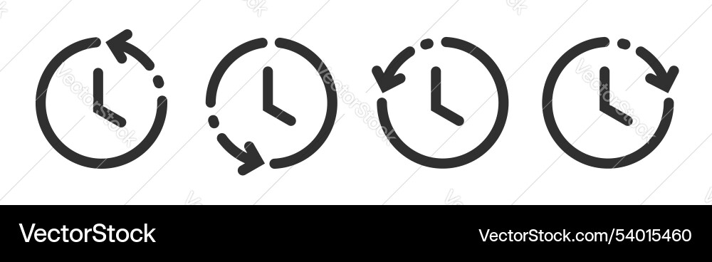 History time back clock icon simple graphic ui Vector Image