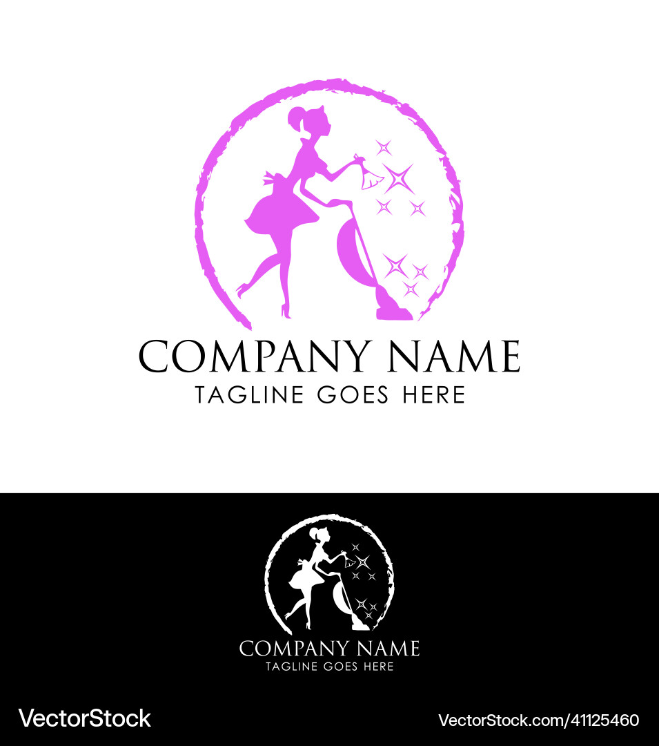 Housekeeper maid logo sign Royalty Free Vector Image