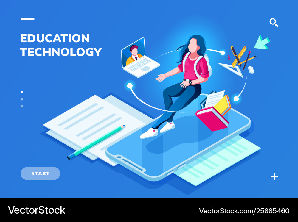 Modern Education Technology Page Royalty Free Vector Image
