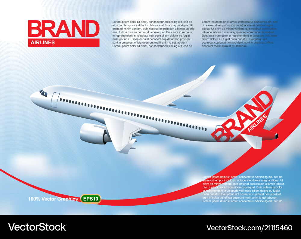 Passenger airplane in flight Royalty Free Vector Image
