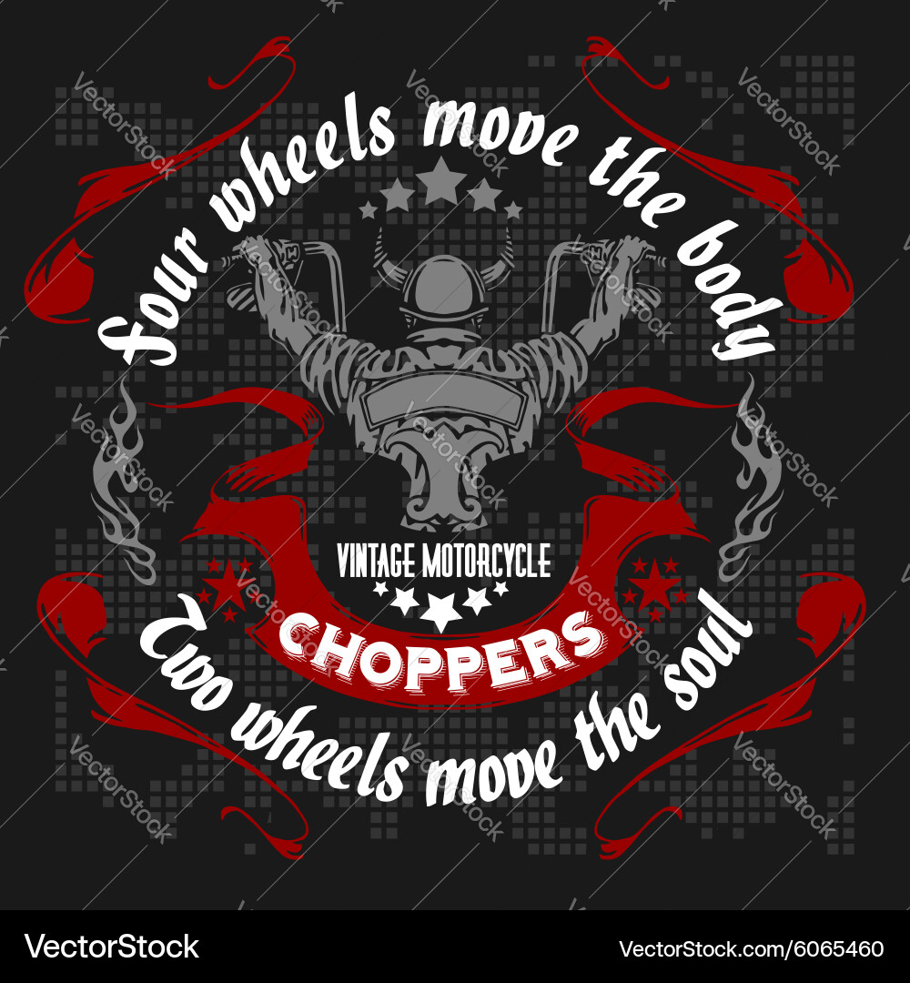 Retro motorcycle label badge and design elements Vector Image