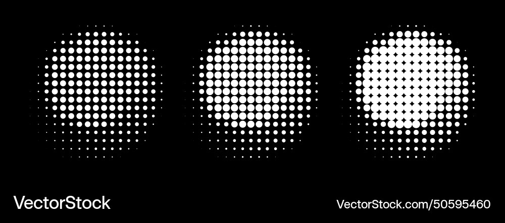 Set of white halftone dots gradient textures Vector Image