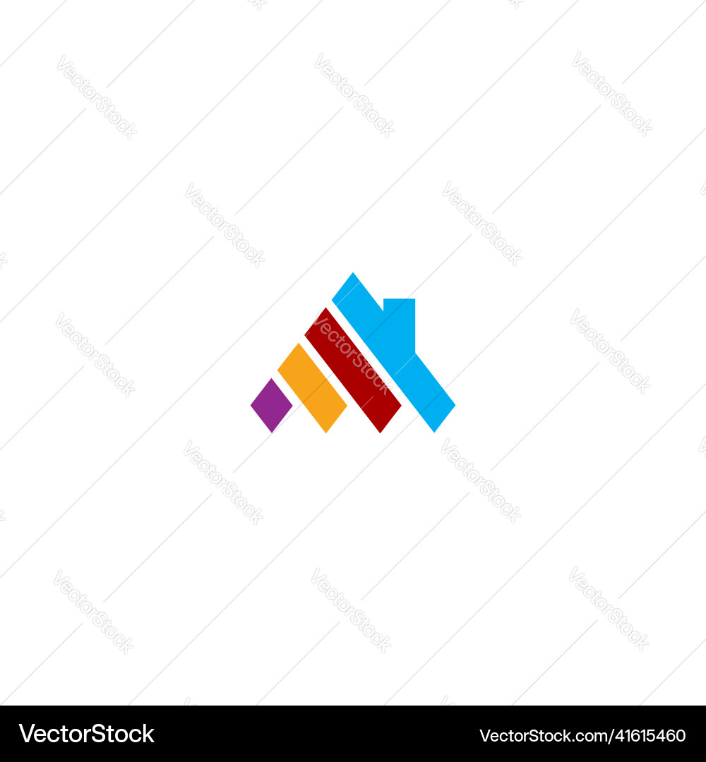 Triangle shape line home roof logo Royalty Free Vector Image