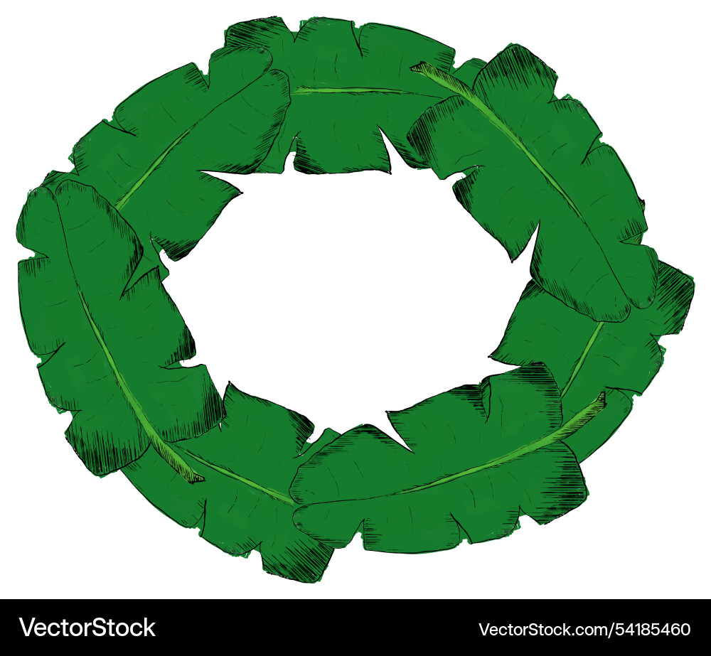 Tropical jungle oval ellipse frame with forest Vector Image