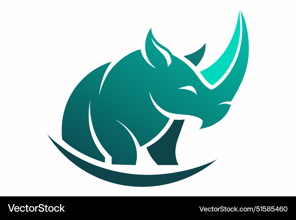 Unstoppable strength rhino logo design ideas Vector Image