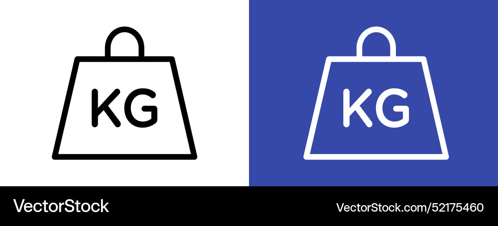 Weight kilogram logo sign set outline Royalty Free Vector