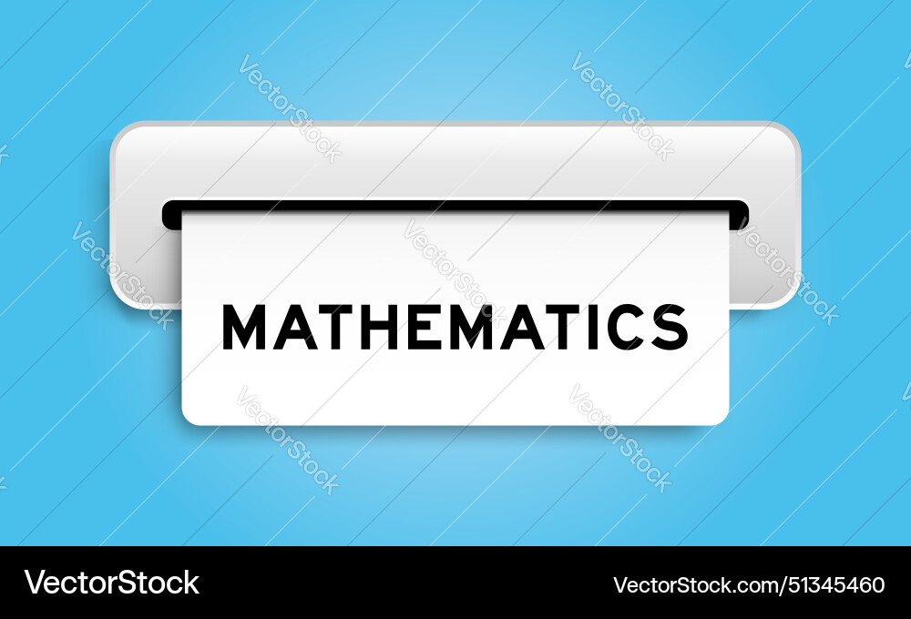 White coupon banner with word mathematics from Vector Image