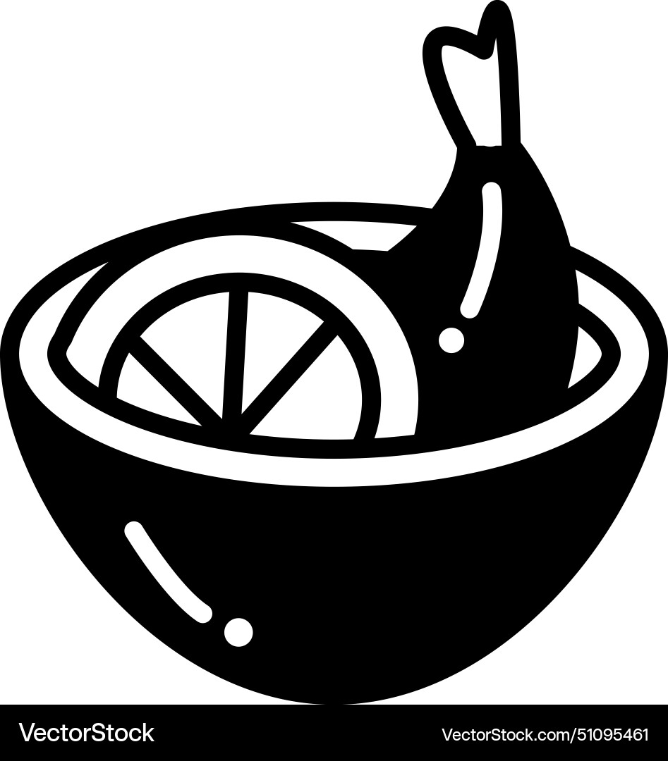 A fried shrimp is on plate with white Royalty Free Vector