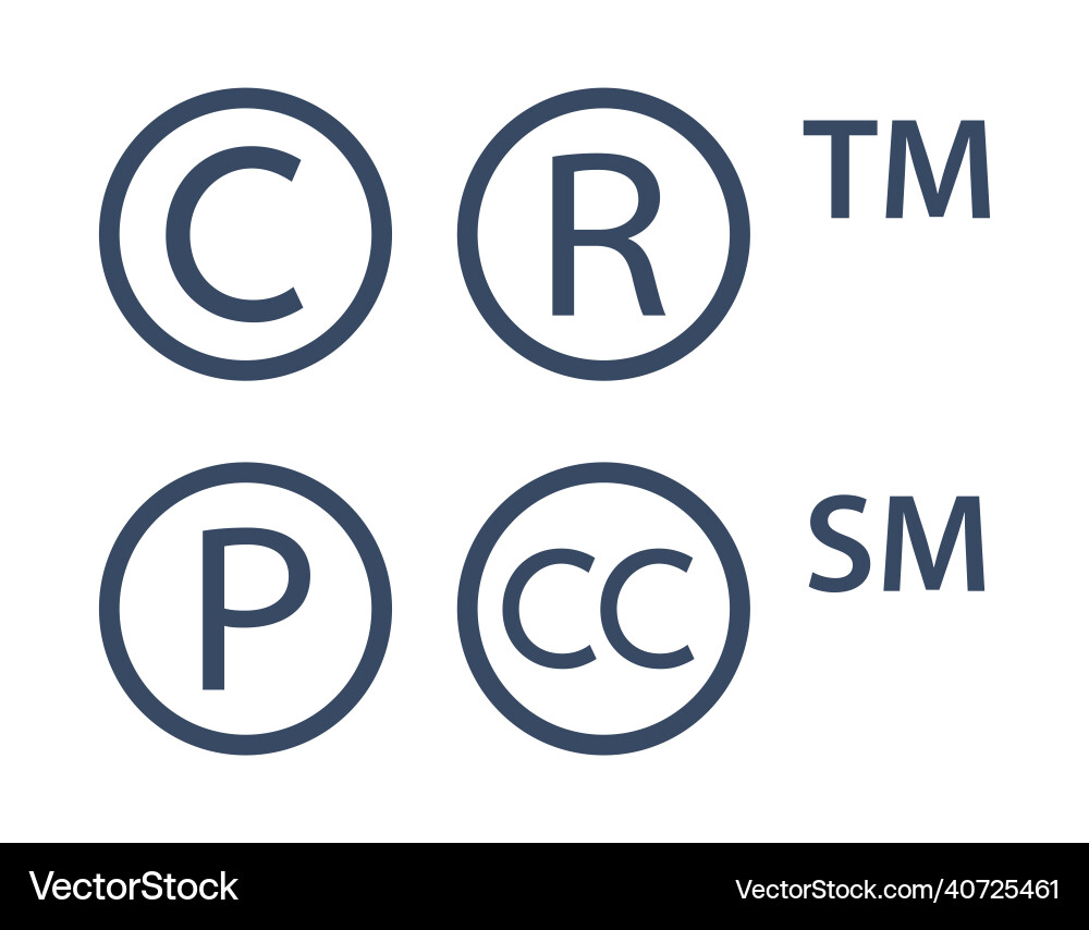 Copyright & Trademark Symbols Royalty Free Vector Image