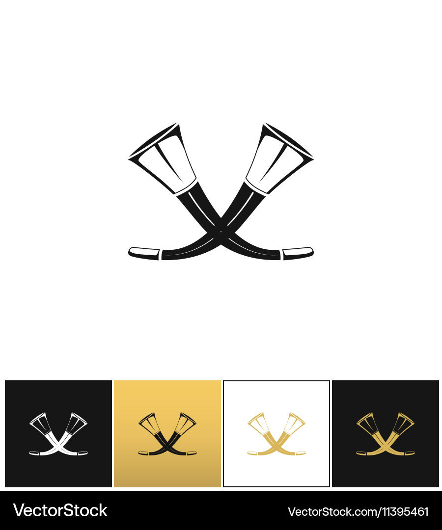 Crossed Horns - Musical Icon Royalty Free Vector Image