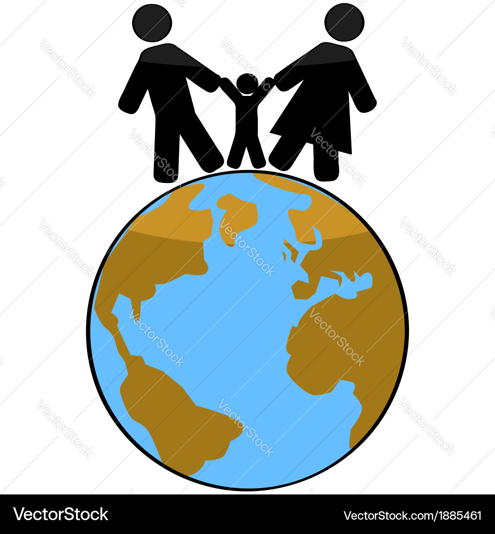 Earth Family Care Royalty Free Vector Image - VectorStock